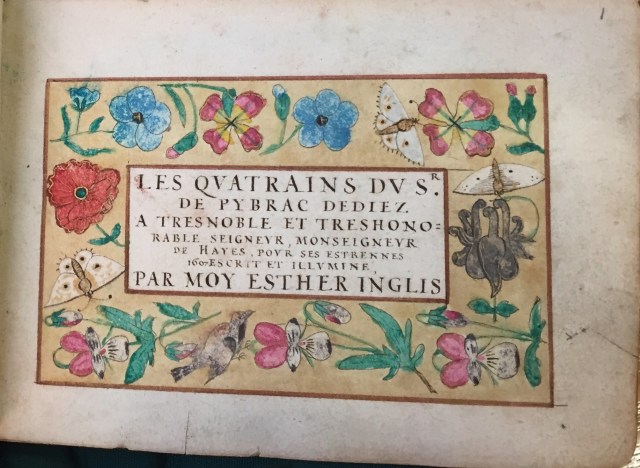 Esther Inglis (c1570-1624): Calligrapher, Artist, Embroiderer, Writer